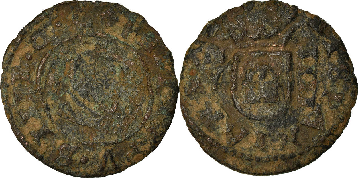 Spain 4 maravedis Coin, Philip IV, Madrid, Copper VF(20-25) | MA-Shops