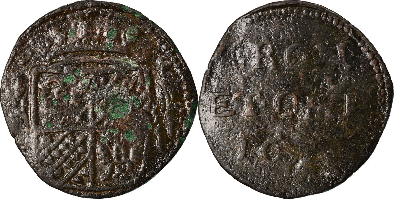 Netherlands Duit 1675 Coin, GRONINGEN AND OMMELAND, Copper, KM:28 VF(20 ...