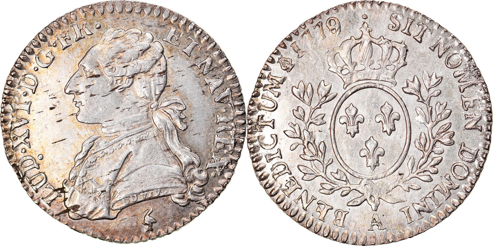 France 12 Sols, 1/10 ECU 1779/8 A Coin, Louis XVI, 1/10 Écu, Paris MS ...