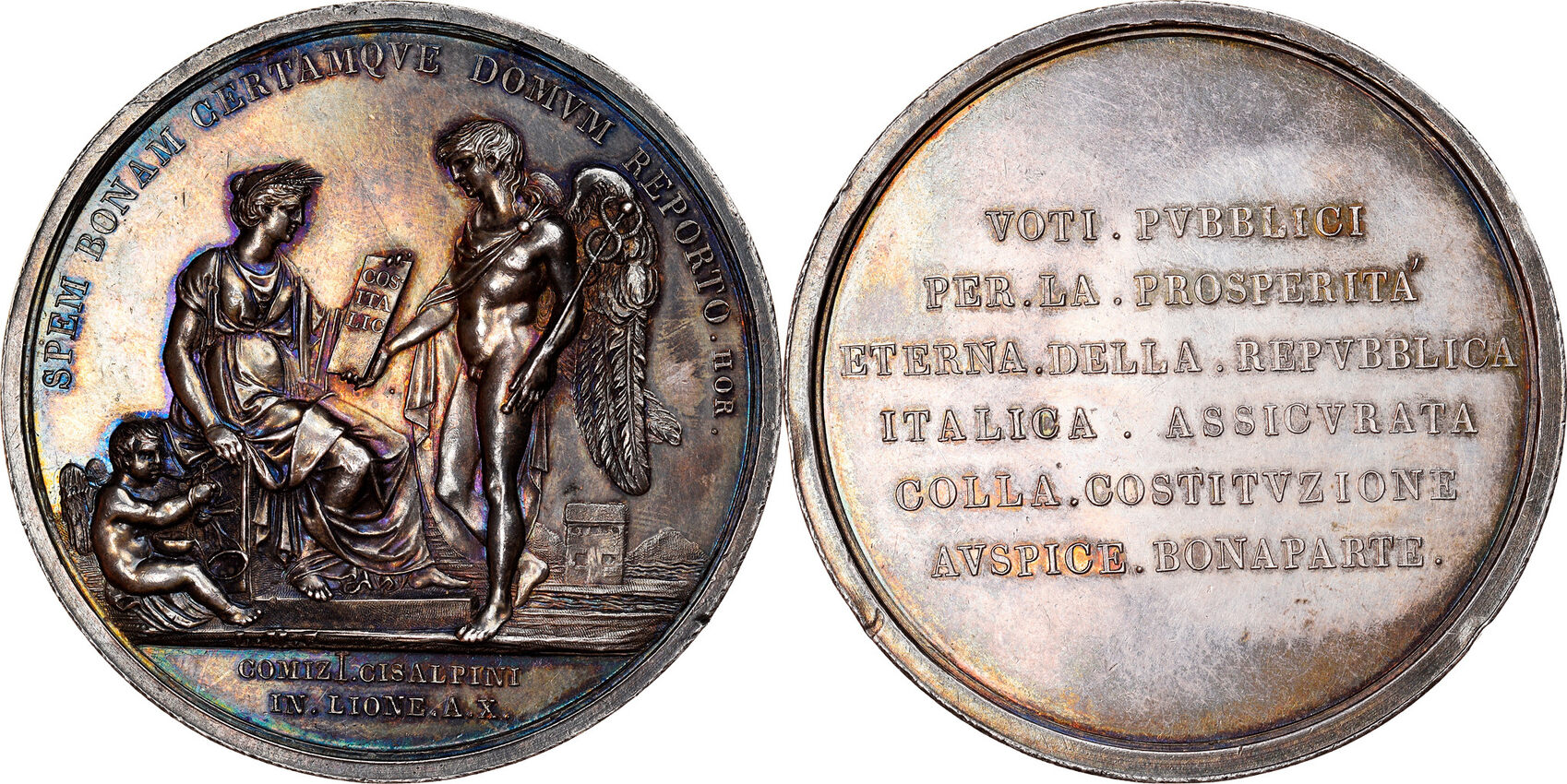 France Medal 1802 Napoleon Bonaparte, Constitution of the Cisalpine ...