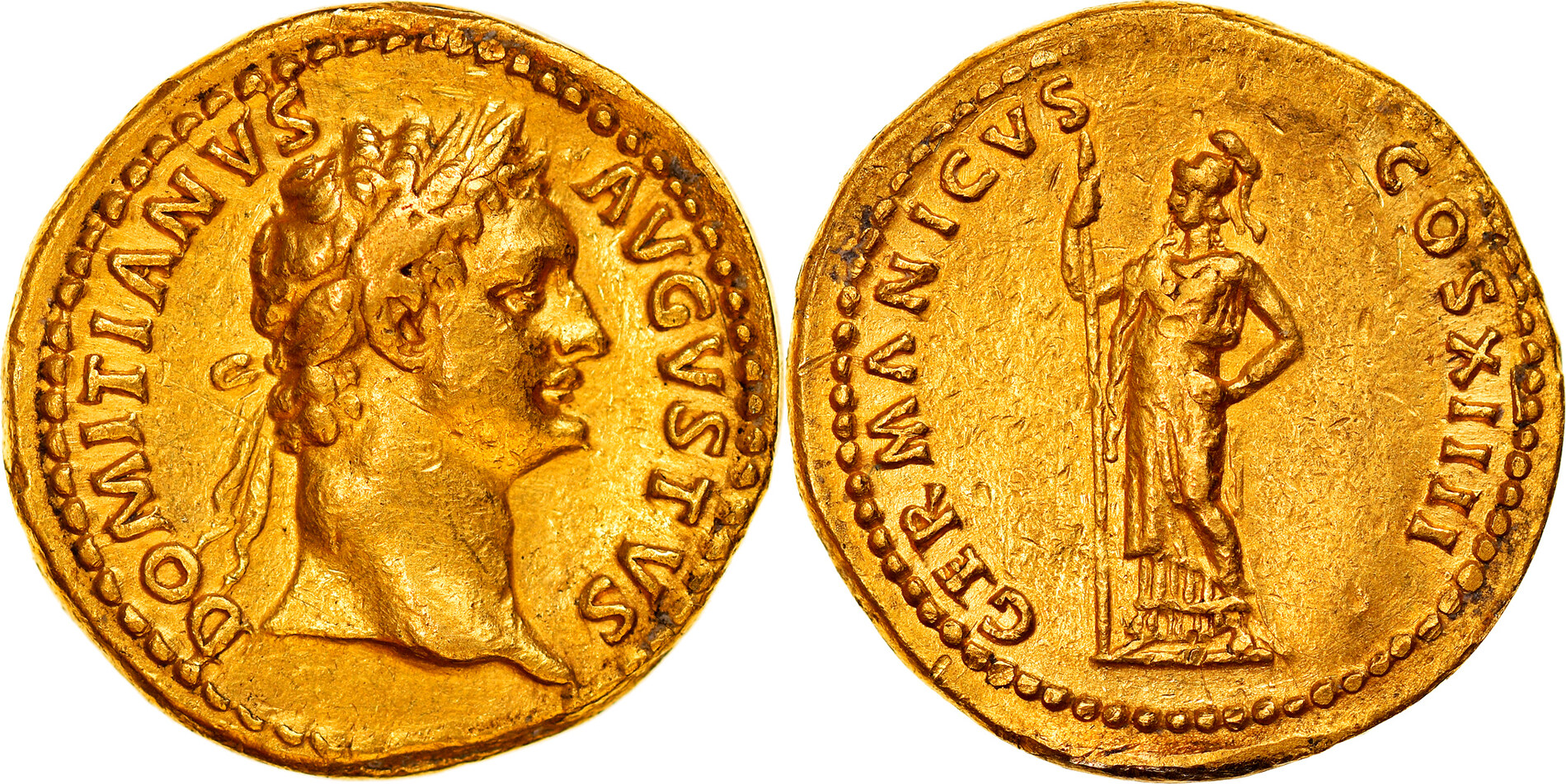 Aureus 88 Rome Coin, Domitian, Rome, Gold, RIC:559 AU(55-58) | MA-Shops