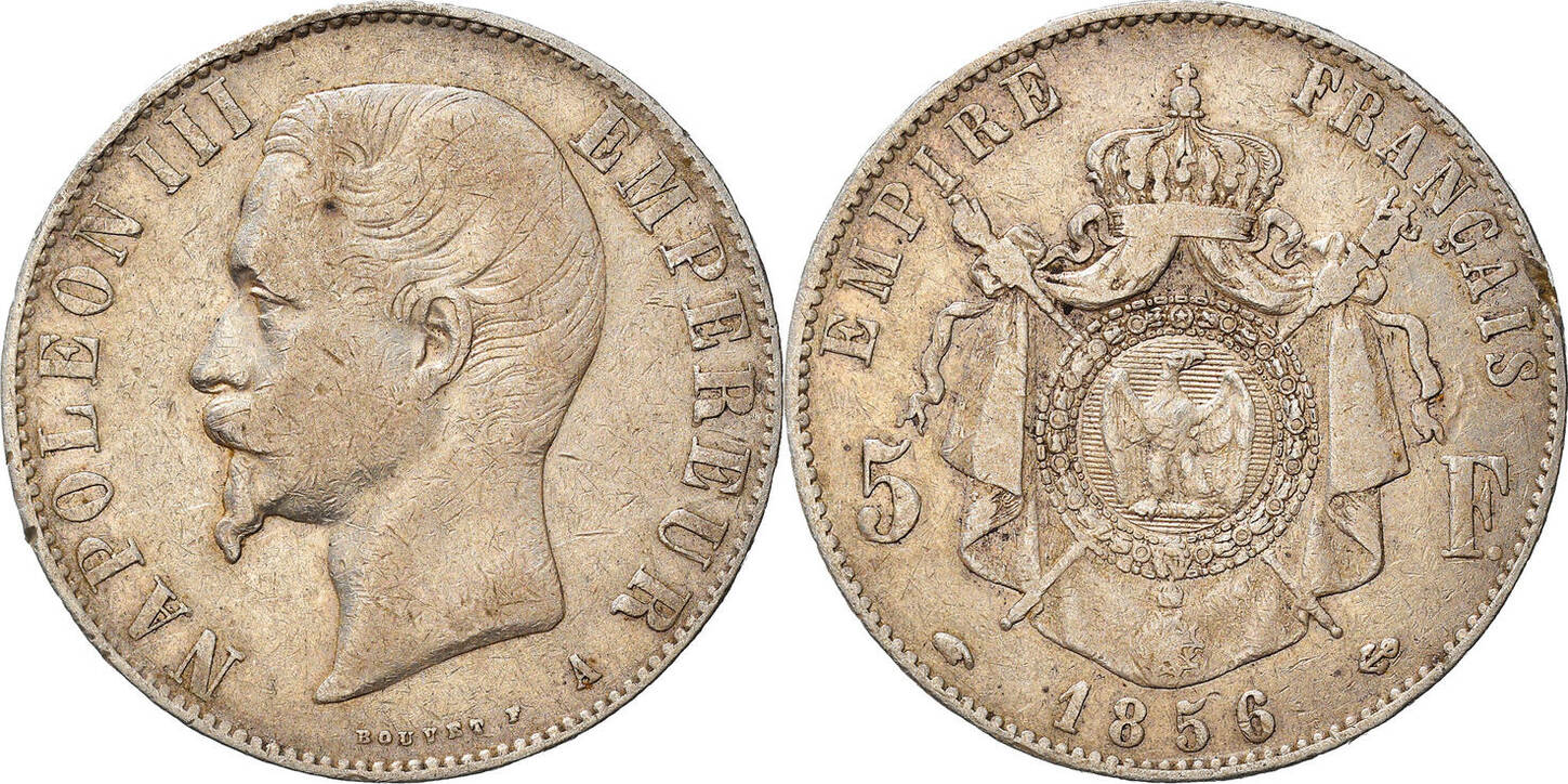 France 5 Francs 1856 Paris Coin, Napoléon III, Paris, Silver, KM:782.1 ...
