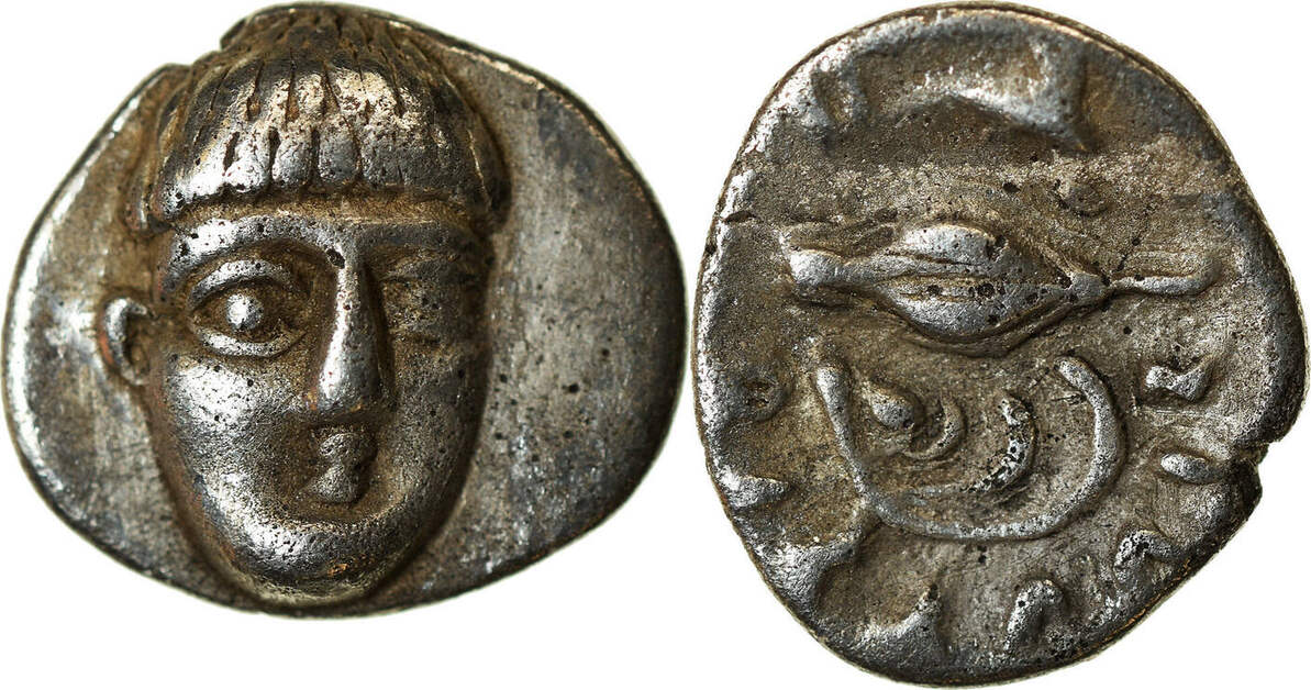 Obol 310-300 BC Coin, Campania, Phistelia, Silver, HN Italy:613 AU(50 ...