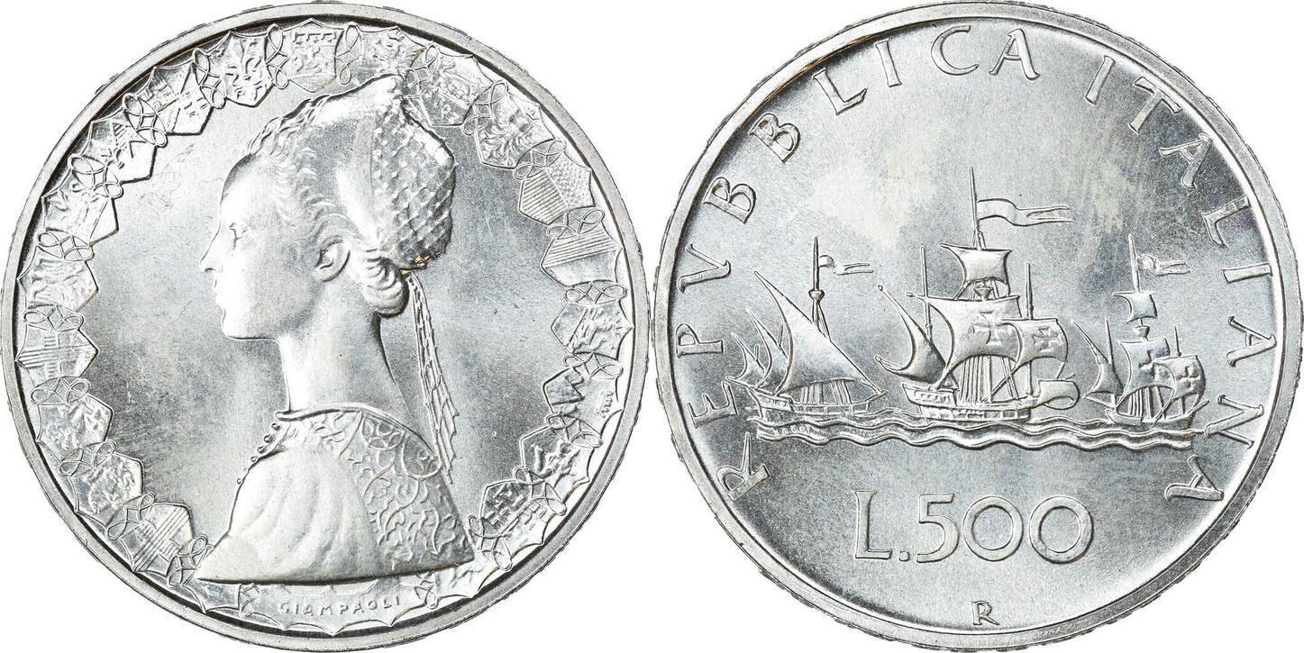 Italy 500 Lire 1988 R Coin, Rome, Silver, KM:98 MS(63) | MA-Shops