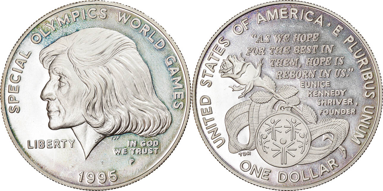 United States Dollar 1995 P Coin, U.S. Mint, Philadelphia, Proof MS(65 ...