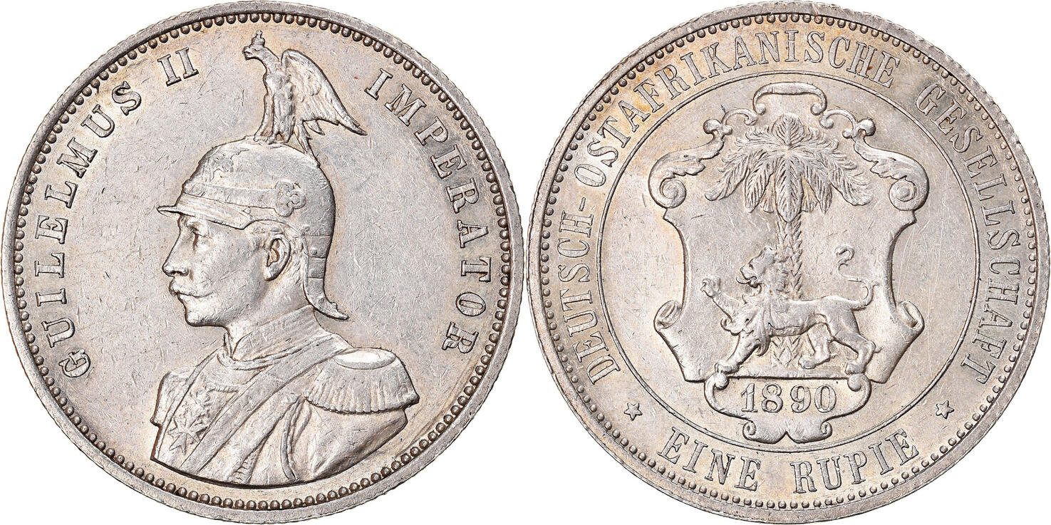 GERMAN EAST AFRICA Rupie 1890 Coin, Wihelm II, Silver, KM:2 MS(60-62 ...