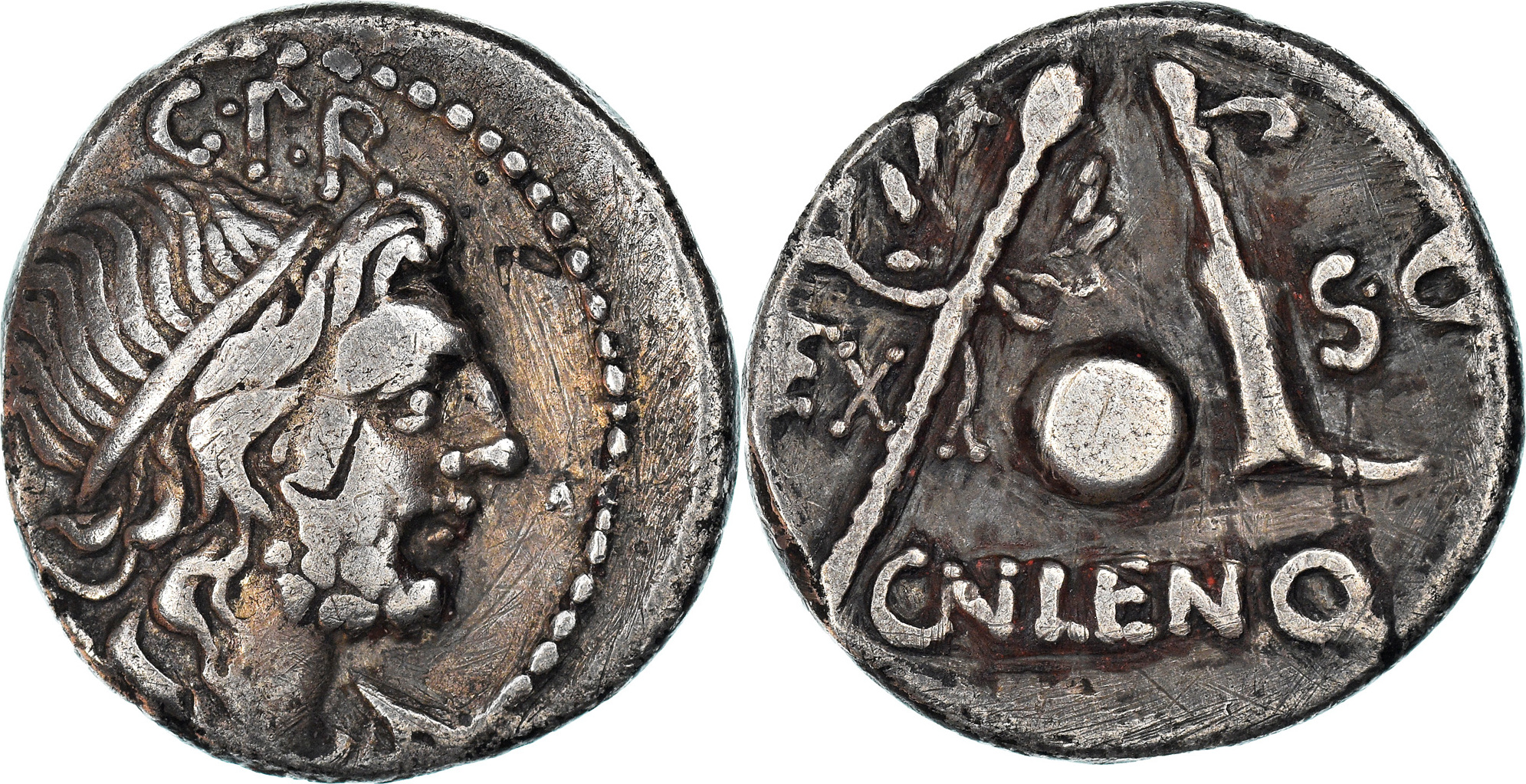 Denarius Coin, Cornelia, Roma, Silver, Crawford:393/1a EF(40-45) | MA-Shops