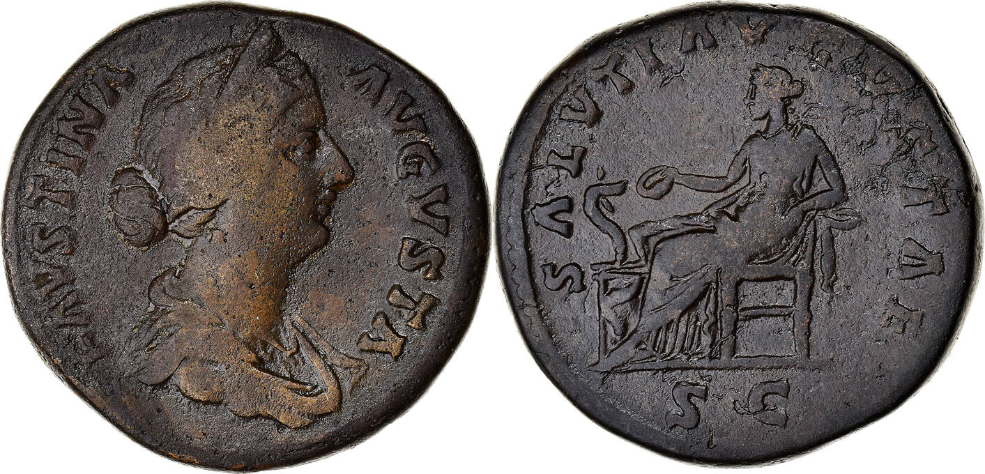 Sestertius 161-164 Rome Coin, Faustina II, Rome, Bronze, RIC:1668 EF(40 ...