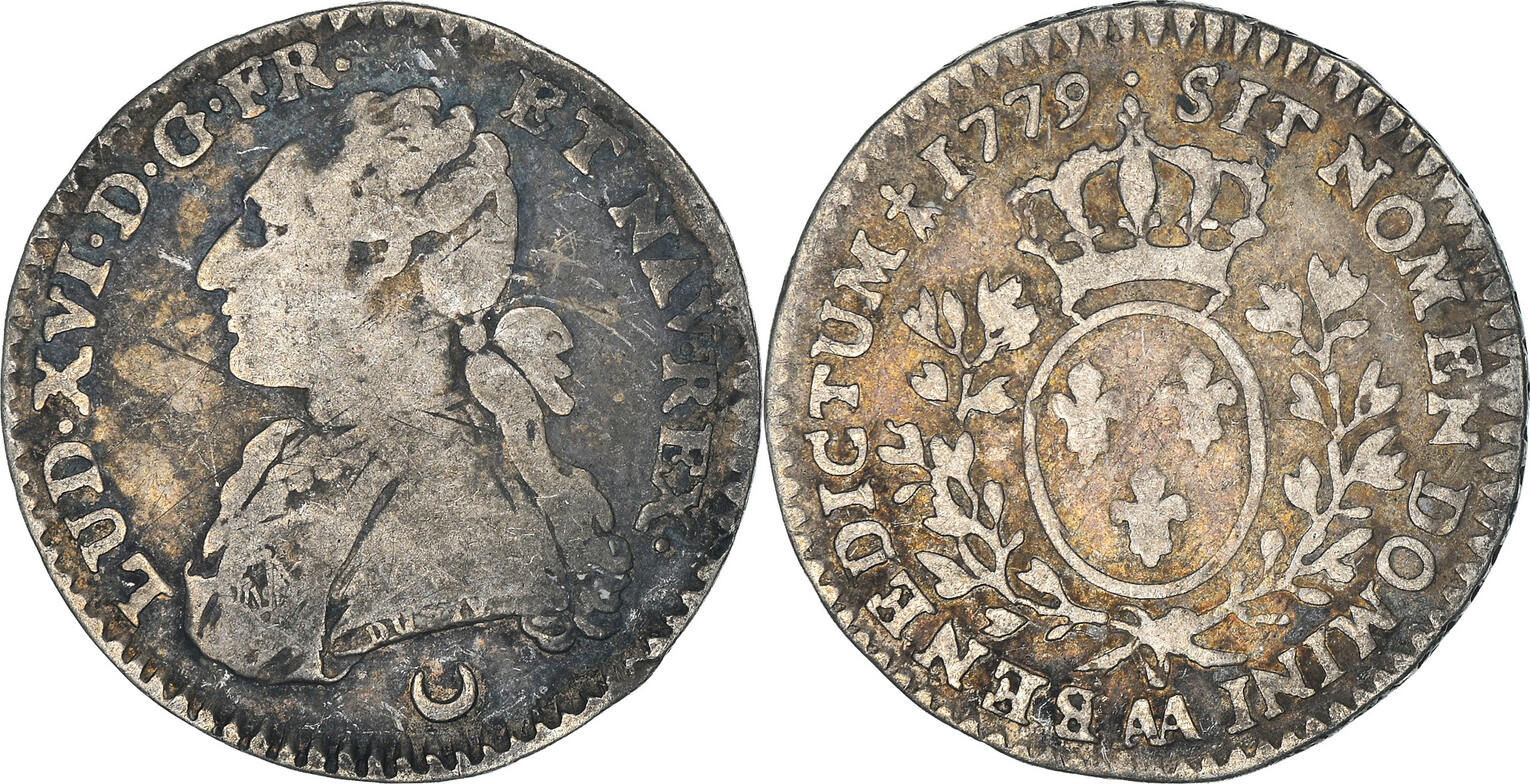France 12 Sols, 1/10 ECU 1779 AA Coin, Louis XVI, 1/10 Écu, Metz EF(40 ...