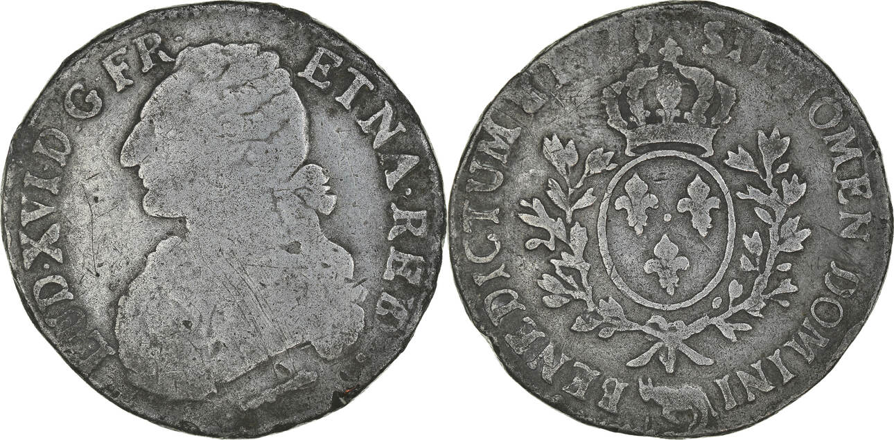 France Ecu 1779 Pau Coin, Louis XVI, Écu de Béarn aux branches d ...