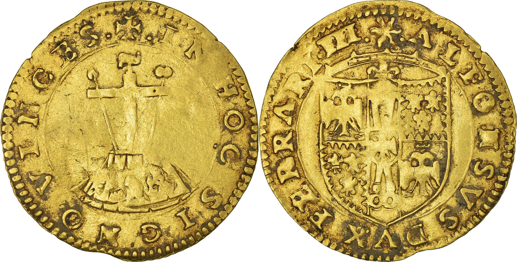 Scudo d'Oro 1505-1534 Ferrara Coin, ITALIAN STATES, Alphonse d'Este ...