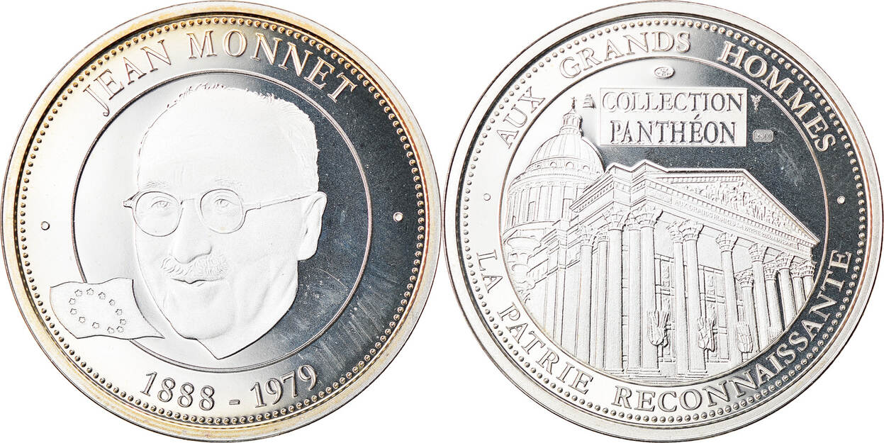 France Medal Collection Panthéon, Jean Monnet, Politics, Silver MS(65 ...