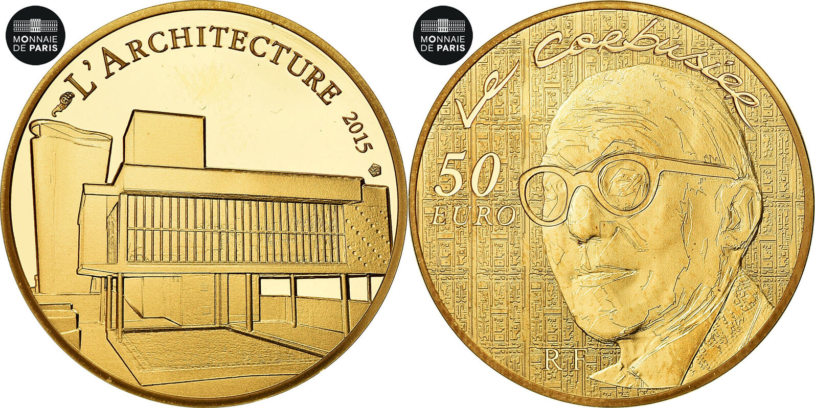 France 50 Euro 2015 Paris Coin, Monnaie de Paris, Gold MS(65-70) | MA-Shops