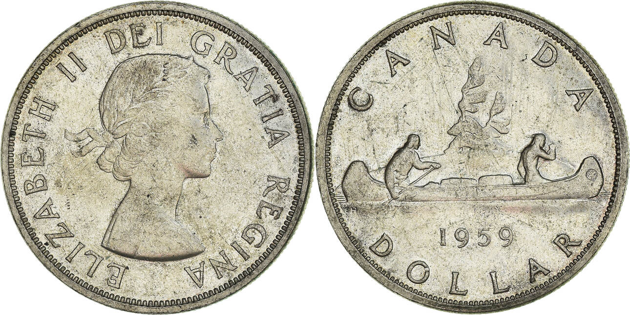 Canada Dollar 1959 Royal Canadian Mint Coin, Elizabeth II, Royal ...