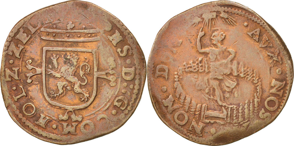 Spanish Netherlands Liard 1555-1598 Coin, Copper VF(30-35) | MA-Shops