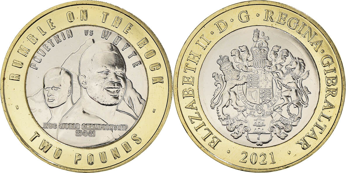 Gibraltar 2 Pounds 2021 Coin, Rumble on the Rock, Bi-Metallic MS(65-70 ...