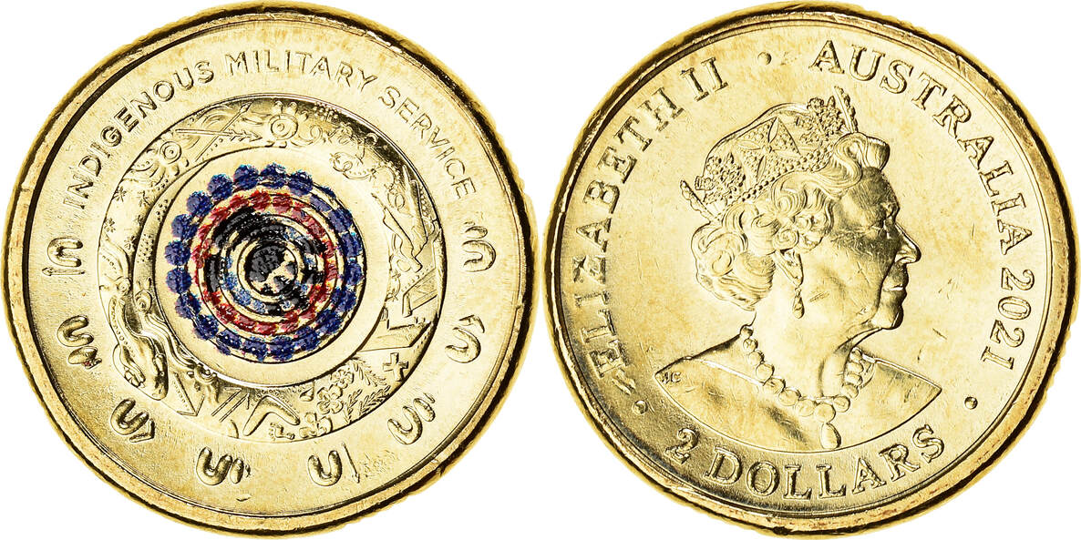 Australia 2 Dollars 2021 Coin, INDIGENOUS MILITARY SERVICE, Colourized ...
