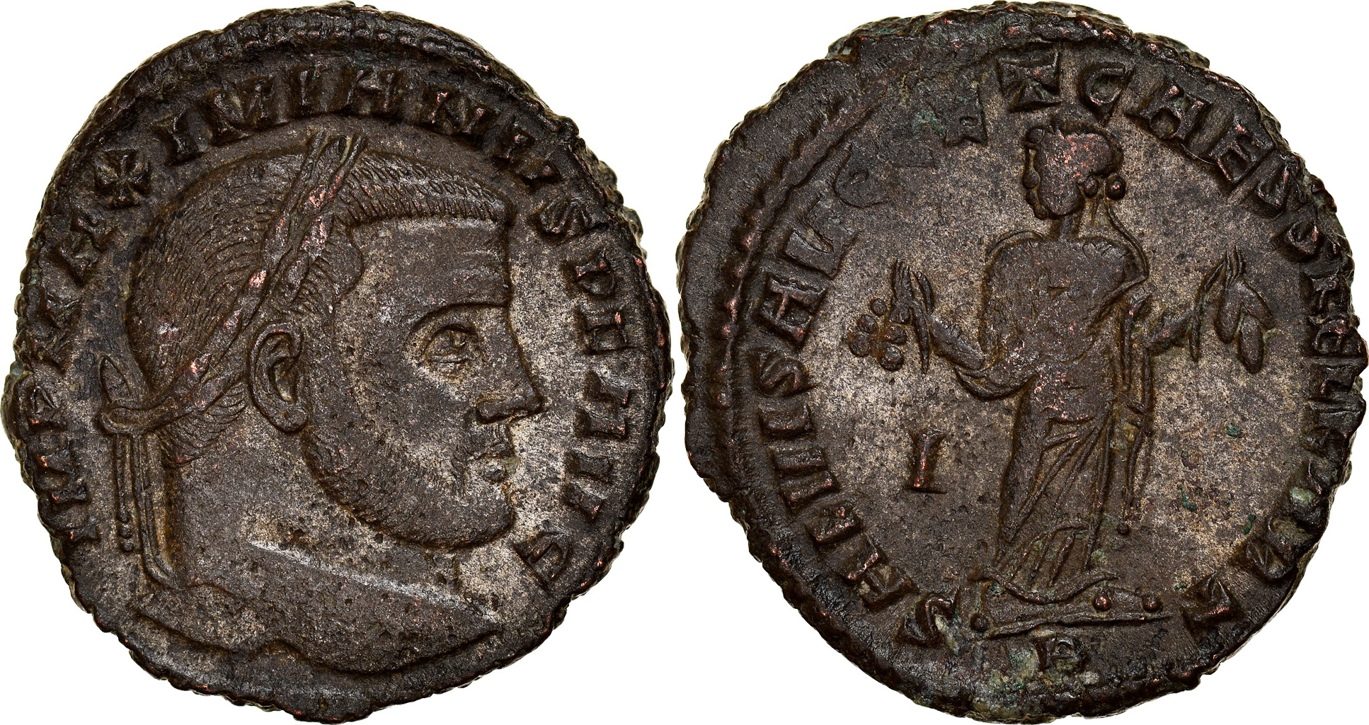 Follis 305-306 Carthage Coin, Maximianus, Carthage, Billon, RIC:39b EF ...