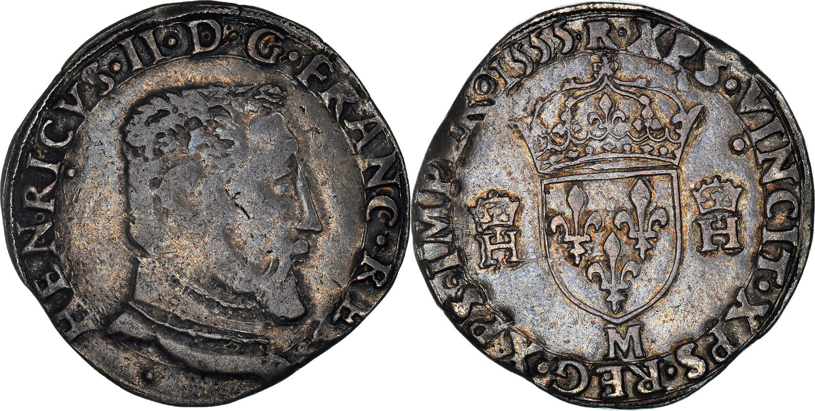 France Teston 1555 Toulouse Coin, Henri II, Toulouse, Silver VF(30-35 ...