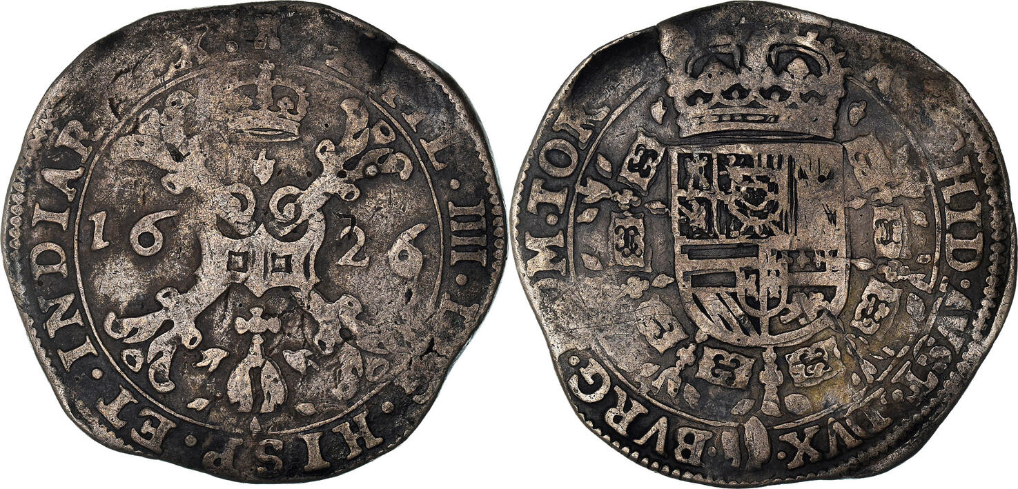Spanish Netherlands 1/4 Patagon 1626 Tournai Coin, TOURNAI, Philip IV ...