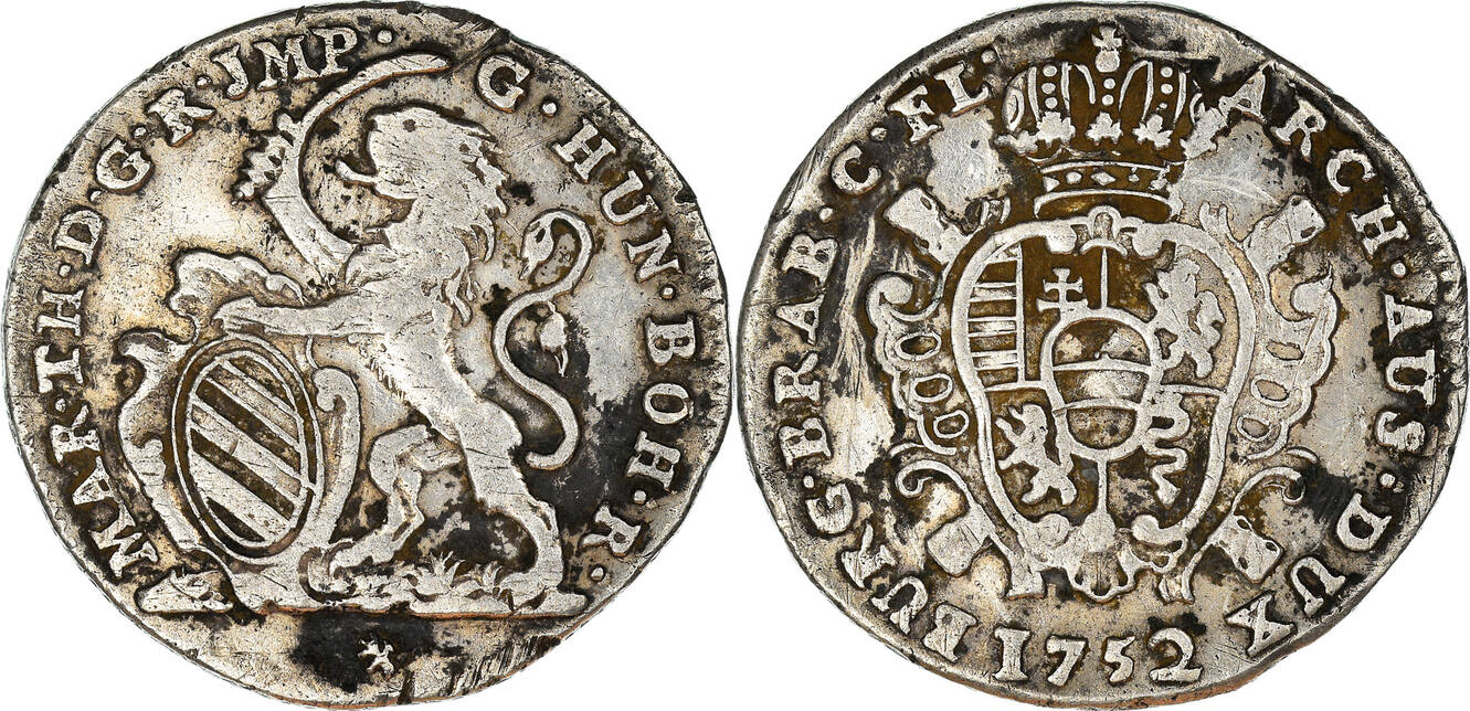 AUSTRIAN NETHERLANDS Escalin, Schelling 1752 (l) Coin, Maria Theresa ...