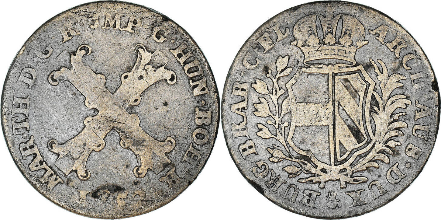 AUSTRIAN NETHERLANDS 10 Liards, 10 Oorden 1752 (h) Coin, Maria Theresa ...