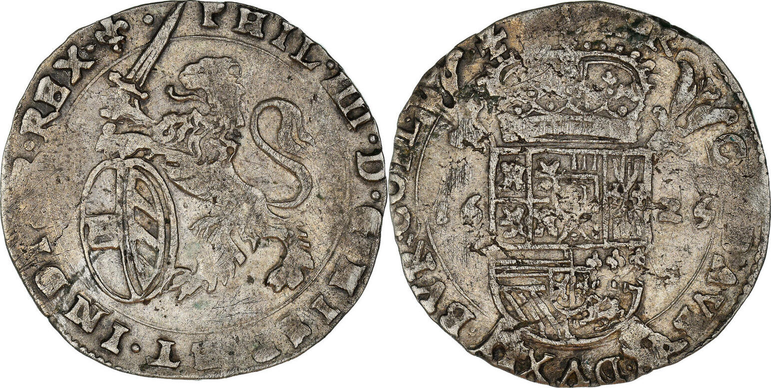 Spanish Netherlands Escalin 1625 Bruges Coin, Philip IV, Bruges, Silver ...