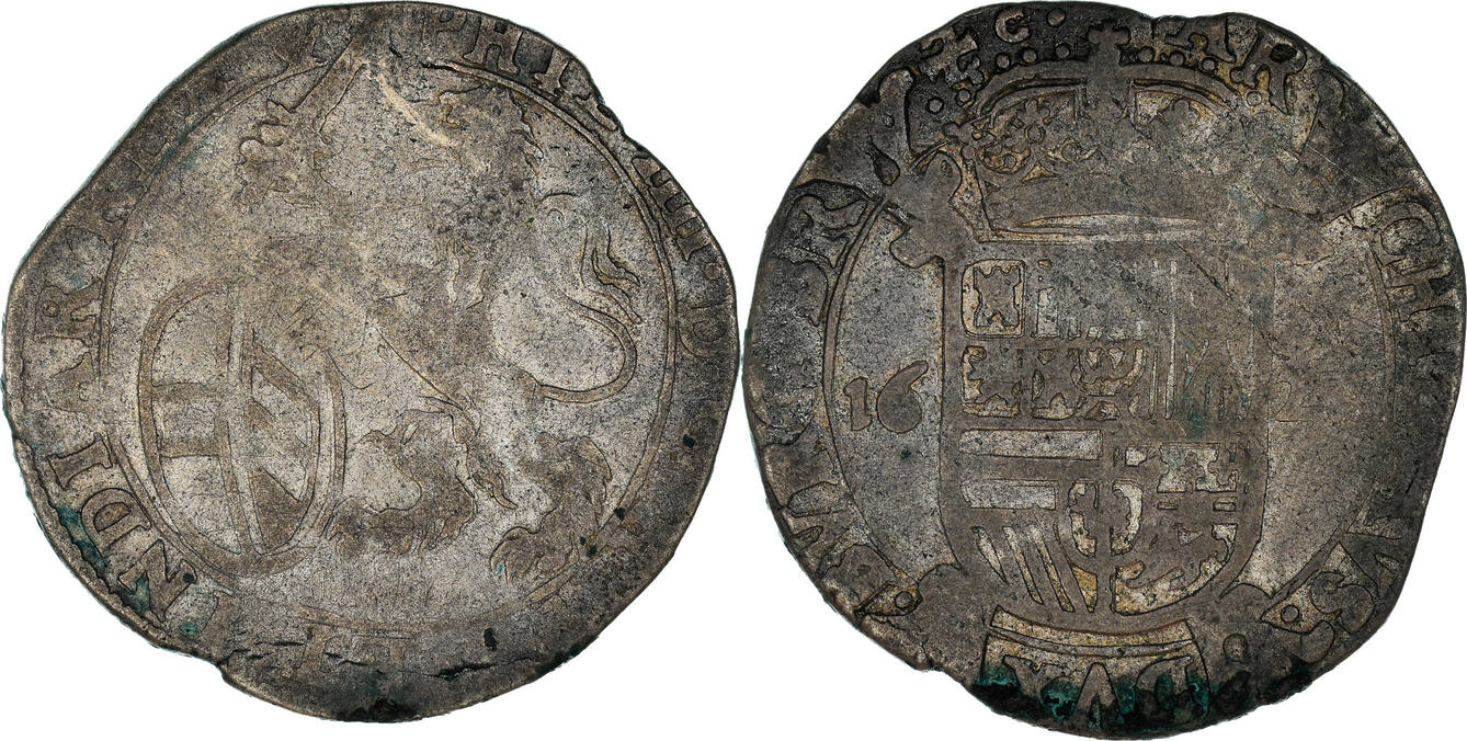 Spanish Netherlands Escalin 1625 Anvers Coin, Philip IV, Anvers, Silver ...