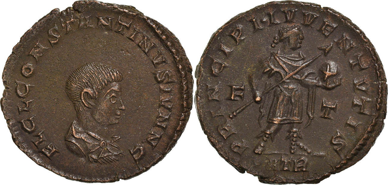Nummus 317 Trier Coin, Constantine II, Trier, Copper, RIC:174 AU(55-58 ...