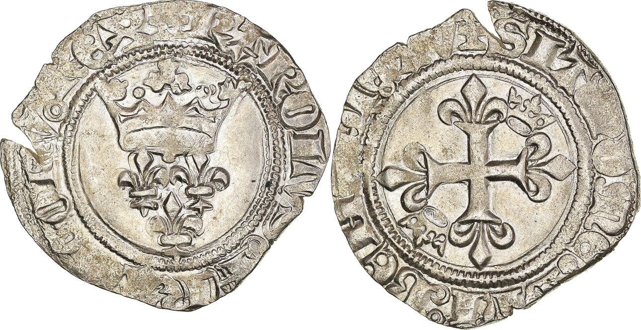 France Florette Coin, Charles VI, Paris, Billon, Duplessy:387A EF(40-45 ...