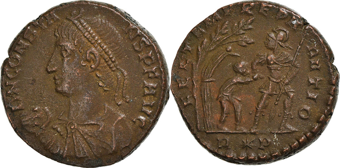 Centenionalis 348-350 Rome Coin, Constans, Rome, Bronze, RIC:140 AU(50 ...