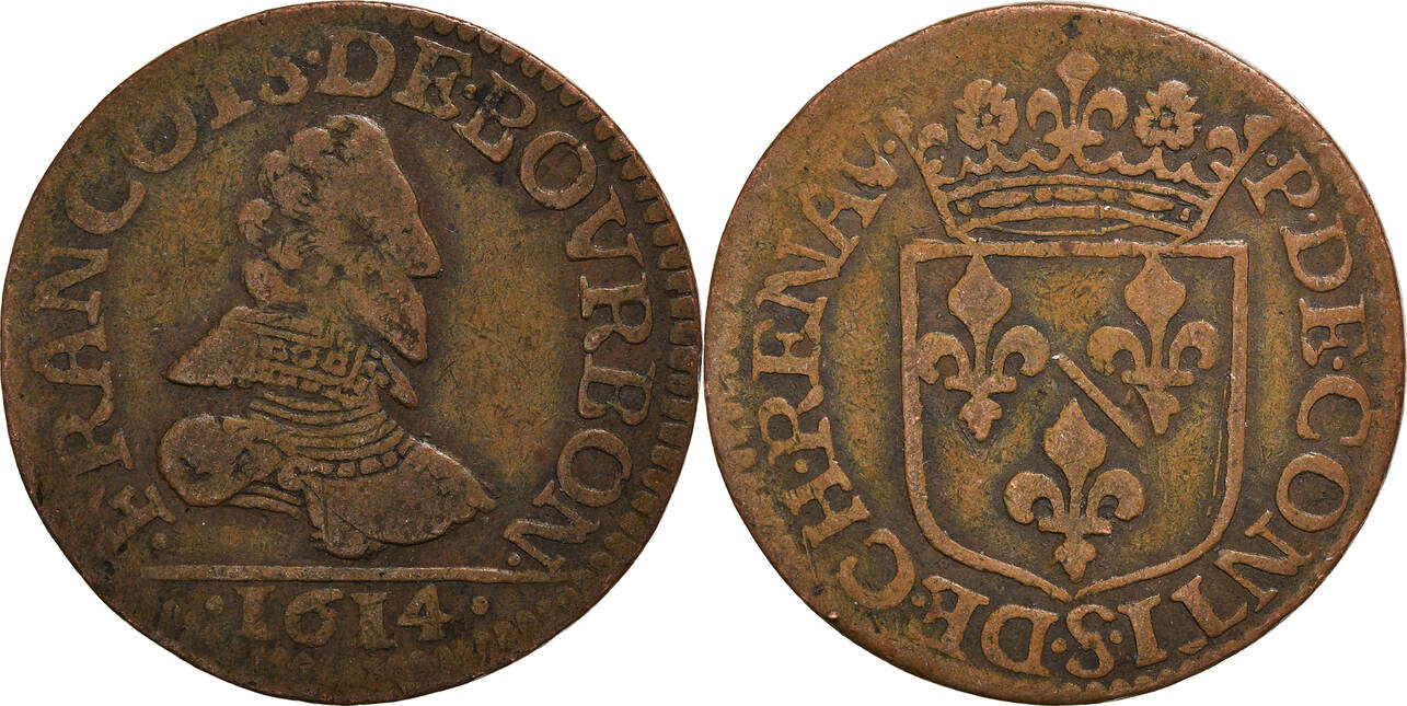 FRENCH STATES Liard 1614 Coin, CHATEAU-RENAUD, François de Bourbon ...