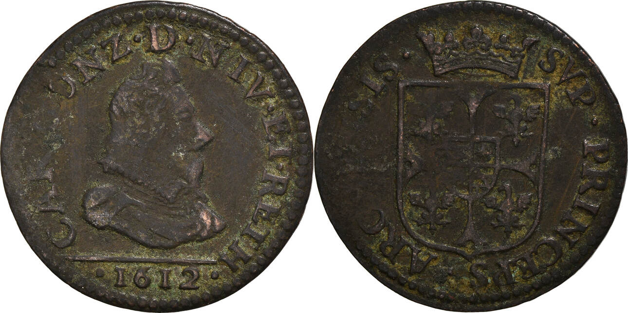 FRENCH STATES Liard 1612 Charleville Coin, Charles de Gonzague ...