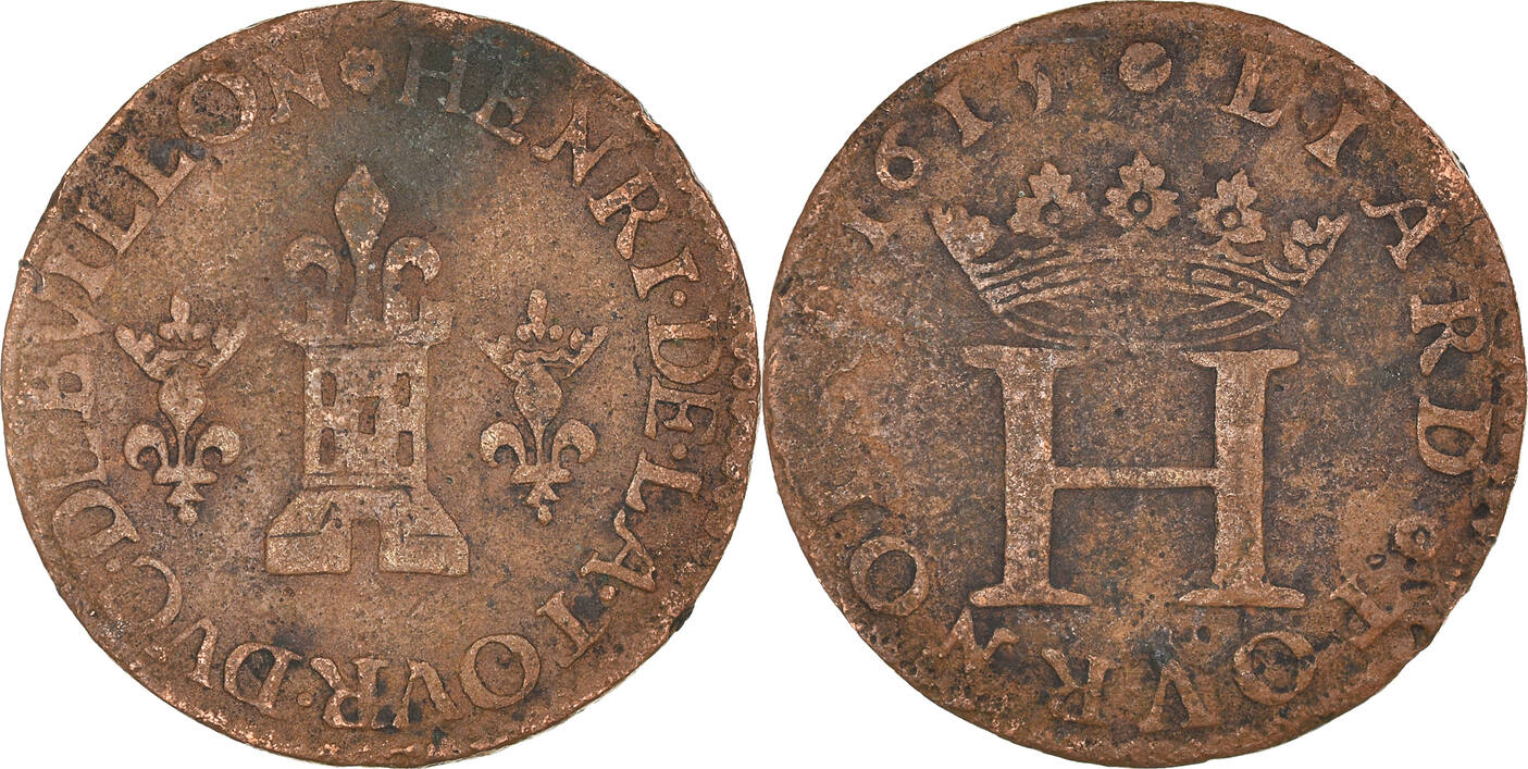 France Liard tournois 1615 Sedan Coin, Henri de la Tour d'Auvergne ...