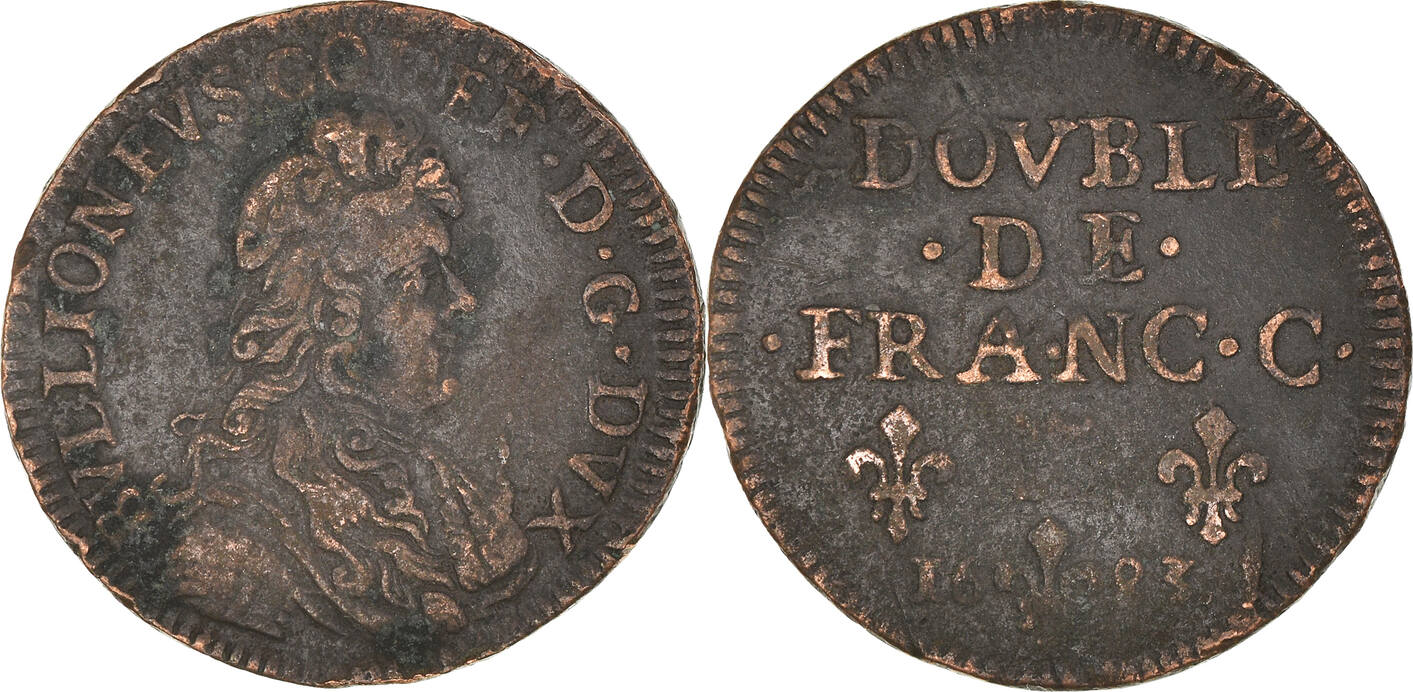 France Double de Franc-c 1683 Coin, Ardennes, Godefroy-Maurice EF(40-45 ...