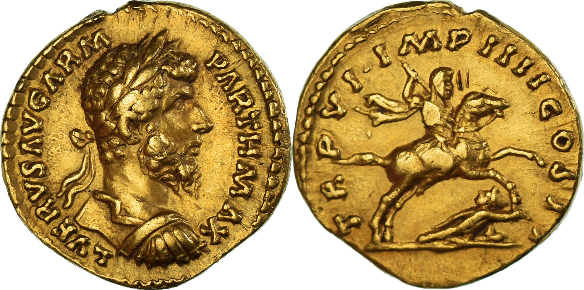 Aureus 166 Rome Lucius Verus, Rome, Gold, RIC:III-567 EF(40-45) | MA-Shops
