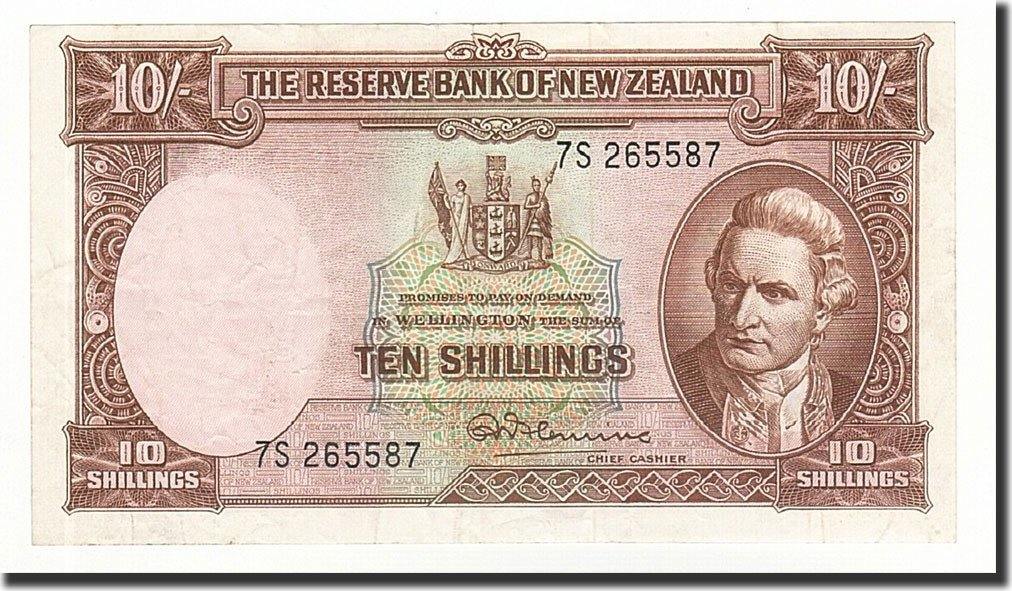 New Zealand 10 Shillings 1967 Banknote, KM:158d EF(40-45) | MA-Shops