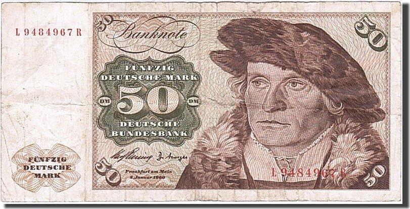 GERMANY - FEDERAL REPUBLIC 50 Deutsche Mark 1960 Banknote, 1960-01-02 ...