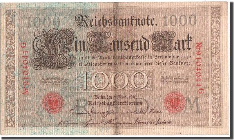 Germany 1000 Mark 1910 Banknote EF(40-45) | MA-Shops