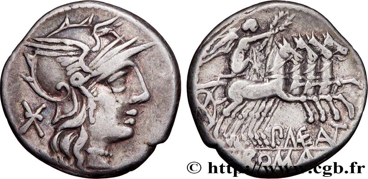 THE REPUBLIC (280 BC to 27 BC) Denier 132 BC. MAENIA Rome 132 AC. (19mm ...