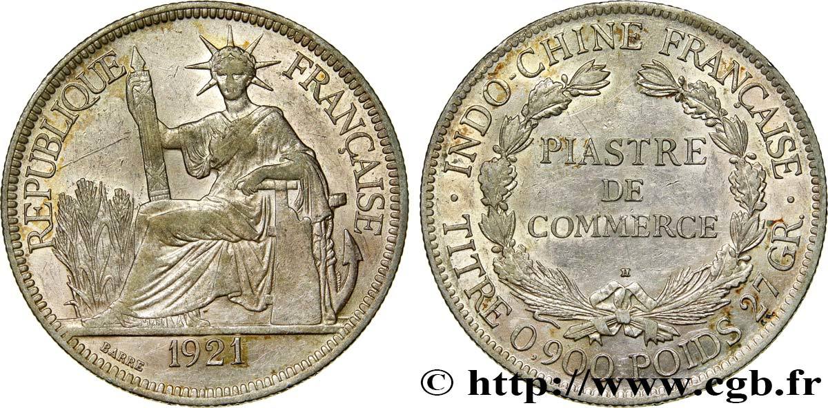 1 Piastre de Commerce FRENCH INDOCHINA Heaton 1921 (39mm, 27g, 6h) AU ...