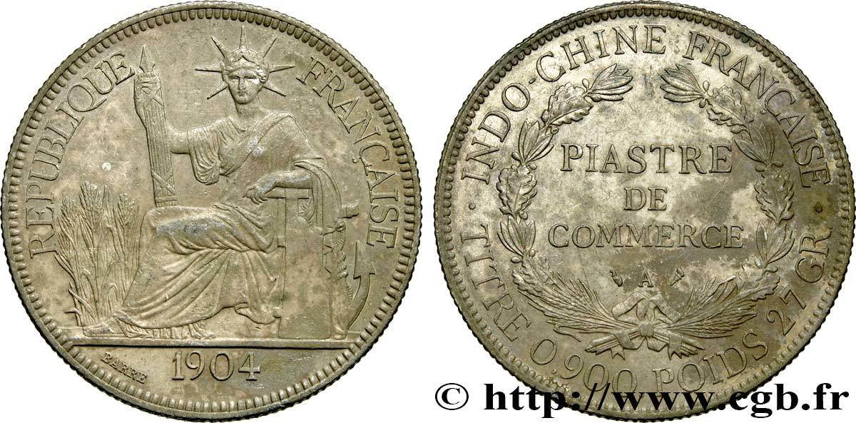 1 Piastre de Commerce FRENCH INDOCHINA Paris 1904 (39mm, 26,3g, 6h) AU ...