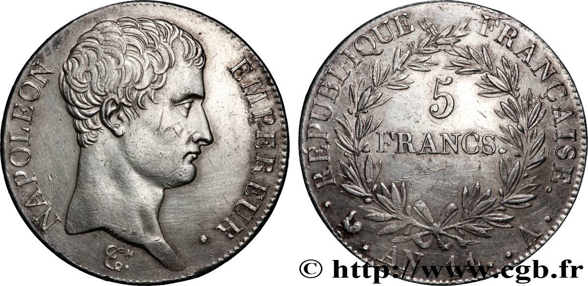 FRANCE 5 francs Napoléon Empereur, Calendrier révolutionn PREMIER ...