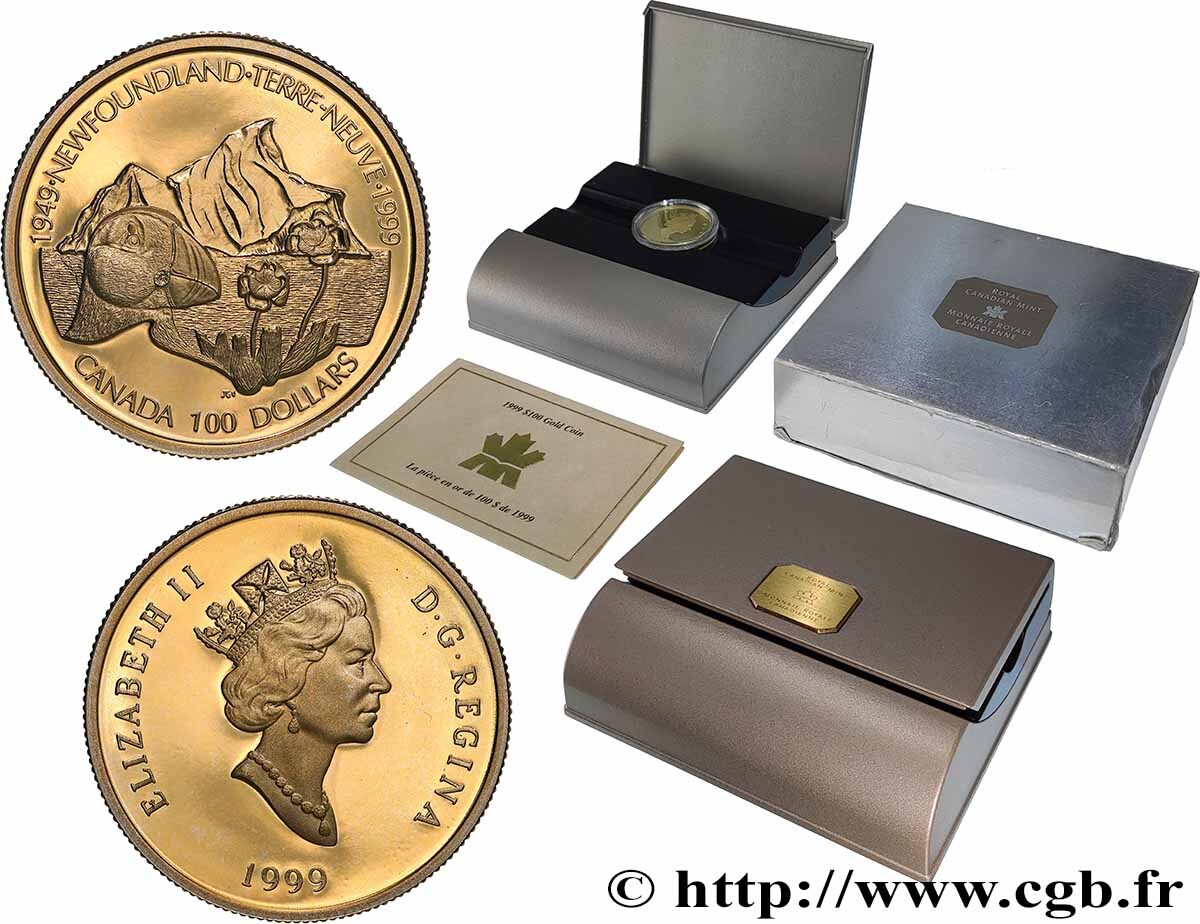 100 Dollars Proof Terre Neuve CANADA 1999 (27mm, 13,338g, 12h) MS | MA ...