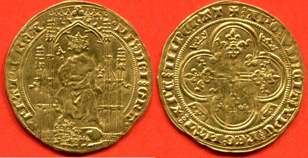 Französische Königliche Münzen FRANC 1338 PHILIPPE VI DE VALOIS 1328 ...