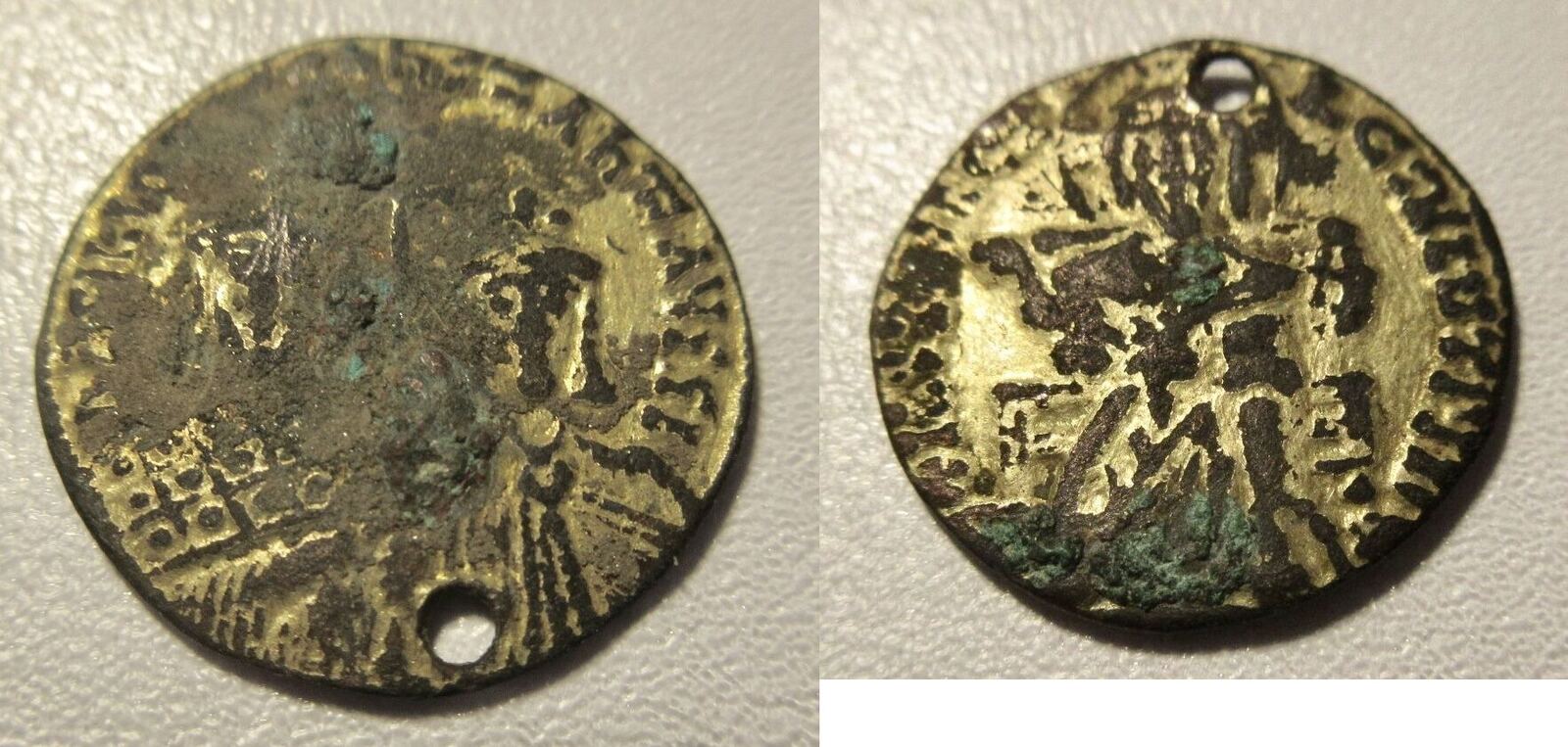 Solidus Imitation 913-959 n. Chr. Byzanz: Solidus-Imitation von Constantin VII. mit Romanus II ...