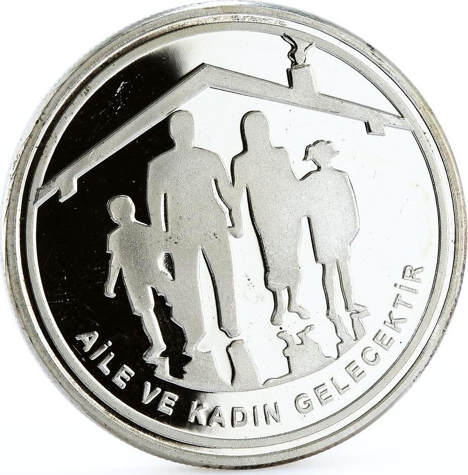 Turkey 50 lira Family and Women Are Future proof silver coin 2012 | MA ...