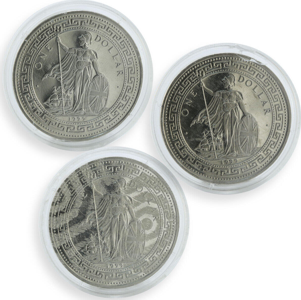 Exotic and Historic Trade 1 dollar set of 3 colorized coins Rabbit ...