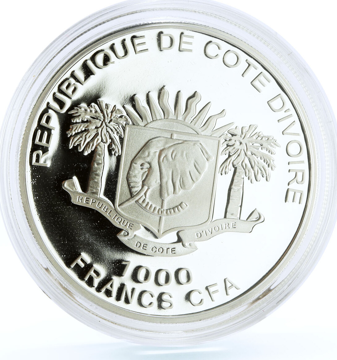 Cote d'Ivoire Ivory Coast 1000 francs Ancient Animals Mammoth Elephant ...