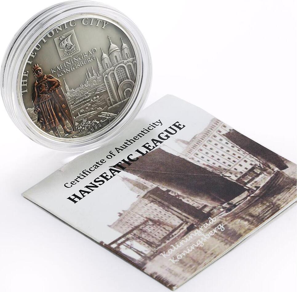 Cook Islands 5 dollars Hanseatic League Kaliningrad Konigsberg silver ...